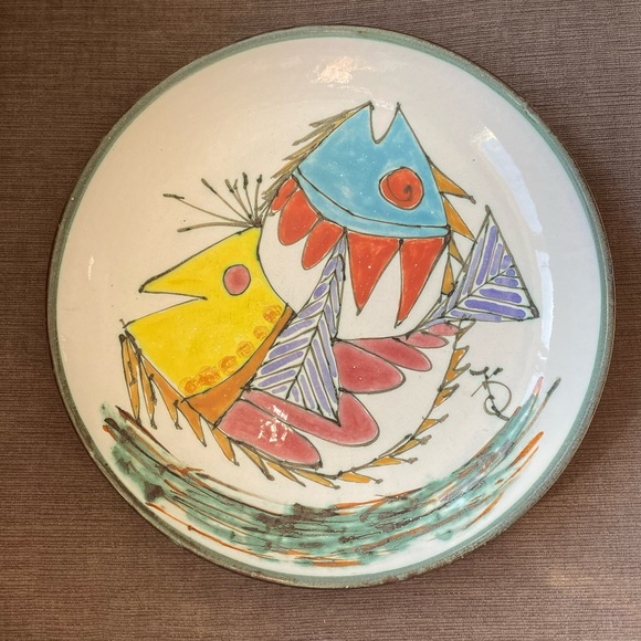 Vintage | Accents | Large Vintage Portugal Pottery Plate Hand Painted ...